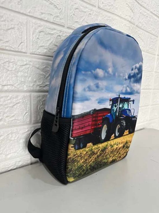 school - rugtas - blauwe trekker - tractor - new holland - peuter | bol