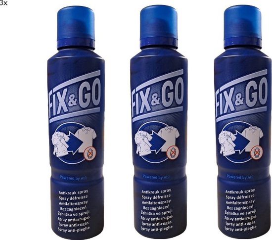 3 x Fix en GO Anti Kreuk Spray - 3 x 185ml | bol