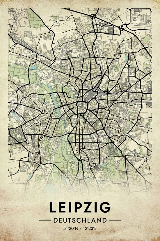 Leipzig Poster | Duitsland Poster | Vintage Poster | Retro Poster | Map ...