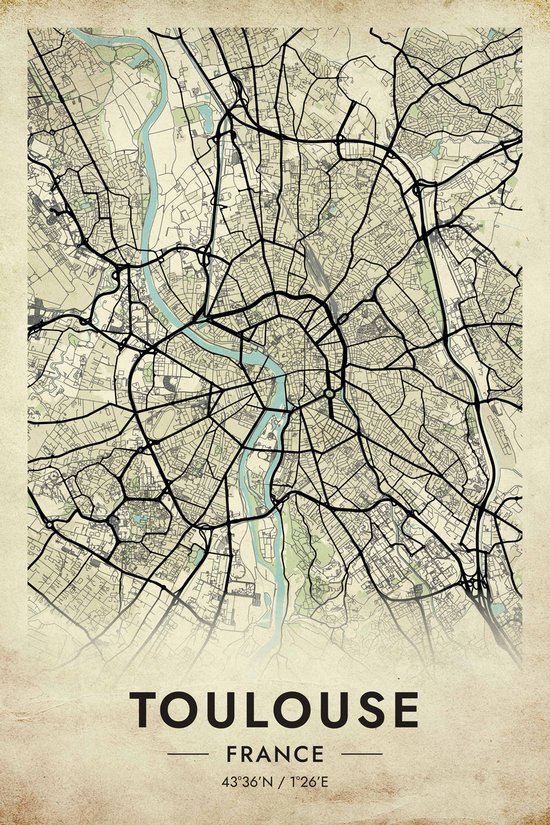 Toulouse Poster | Frankrijk Poster | Vintage Poster | Stad Poster ...
