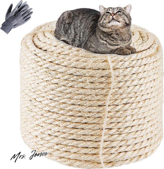 Mrs. Jones Touw van natuurlijk sisal 8mm x 60m - Vervanging oude kat ...