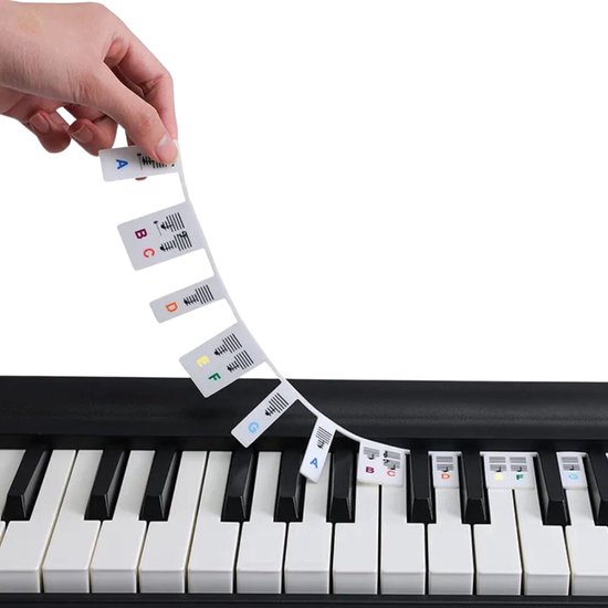 LumiWay Herbruikbare Piano Stickers - 88 Noten - Siliconen visualisatie ...
