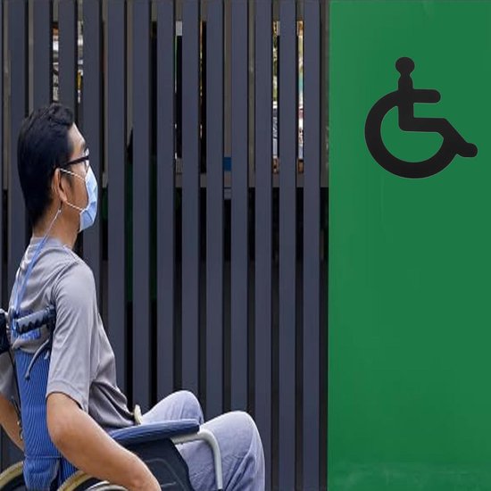 Badkamer Stickers 3D Handicap Symbool Acryl Bord Rolstoel Gehandicapte ...