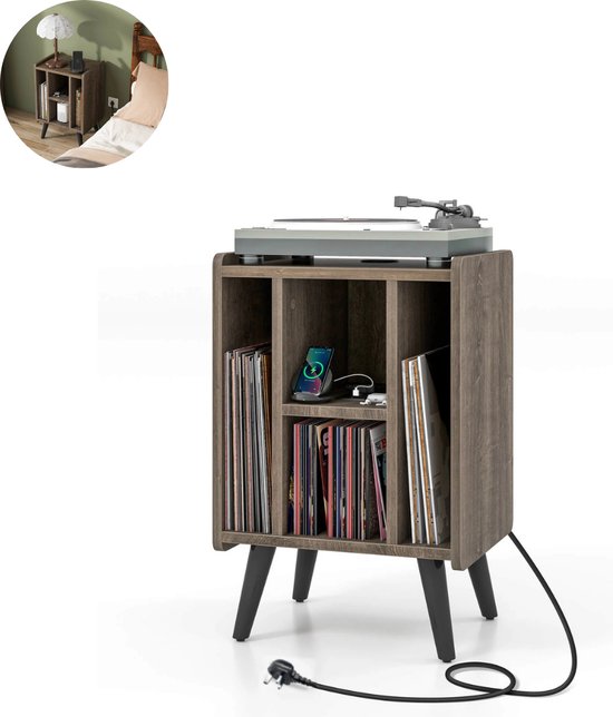 Platenspelermeubel - LP-kast - Platenspelerkast - Draaitafelstandaard ...