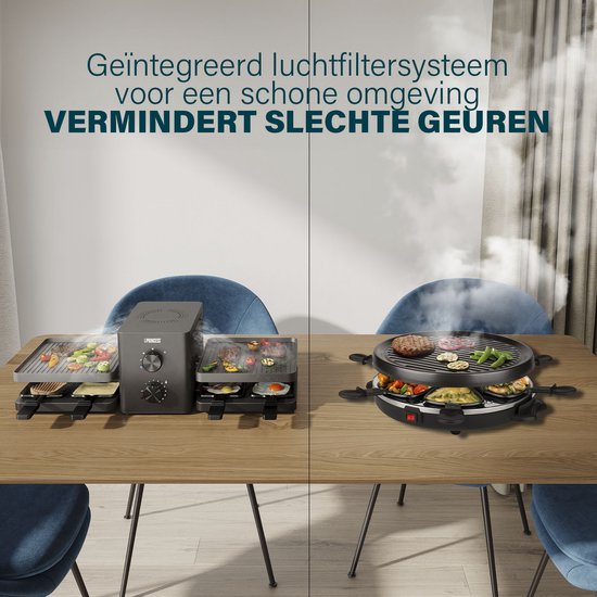 Princess Raclette Purify - 8 personen - Met ingebouwde afzuiging ...