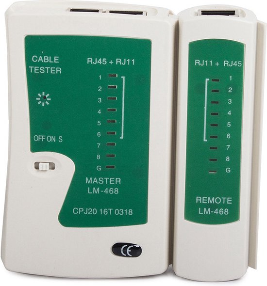 Netwerk kabeltester - rj45 - rj11 - behuizing | bol