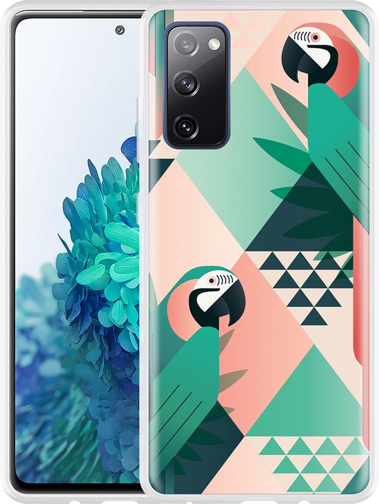 Cazy Hoesje geschikt voor Samsung Galaxy S20 FE - Exotic Trendy Parrot | bol