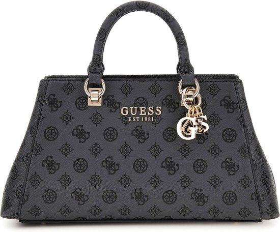 GUESS Handtas Schoudertas Evelune Girlfriend Satchel Charcoal Logo ...