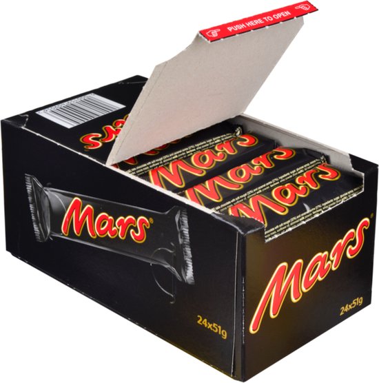 Mars Uitdeeldoos - Chocolade Reep - 24 x 51 gram | bol