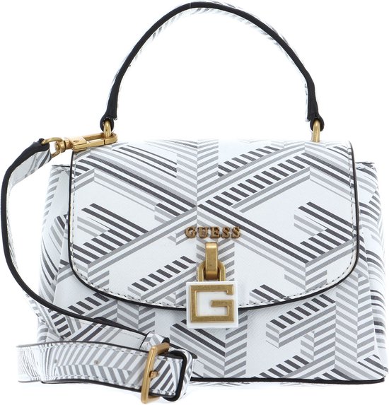 GUESS Schoudertas Handtas Montreal Mini Crossbody Flap Stone Logo Grijs | bol