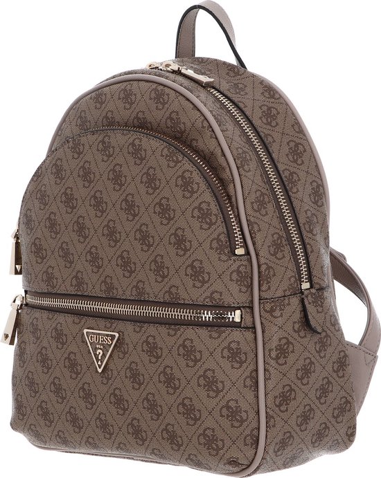 GUESS Vrije tijd rugzak Rugzak Manhattan Backpack Latte Logo Lichtbruin ...