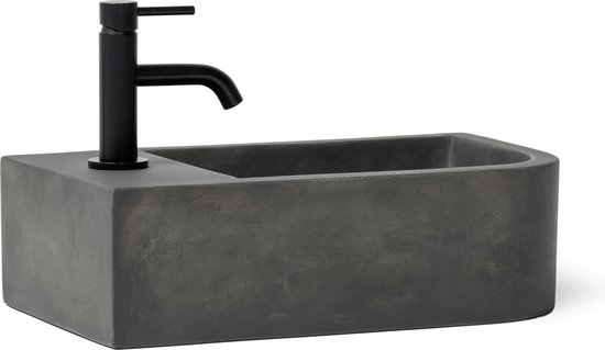 Kleine Toilet Fontein Beton - Dusk grijs cement - Design wasbak - 44 x ...