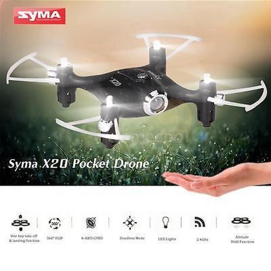 Syma X20 mini quadcopter +Barometer functie |2.4ghz -BLACK pocket drone ...