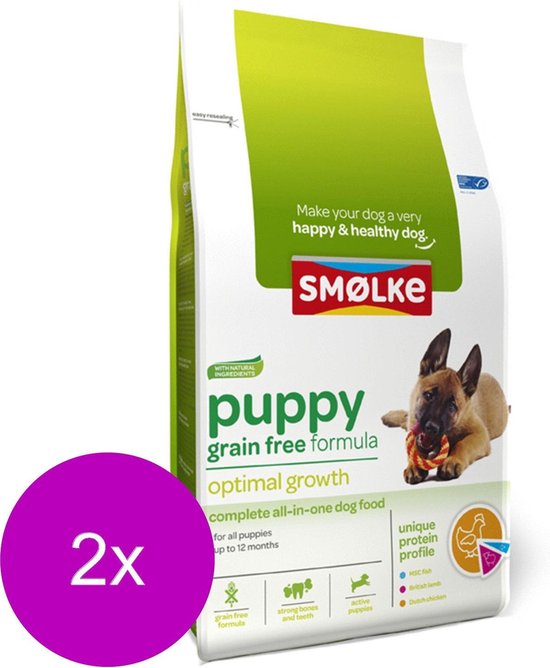 Smolke Puppy Grain Free Formula Kip&Groente&Lam - Hondenvoer - 2 x 3 kg | bol