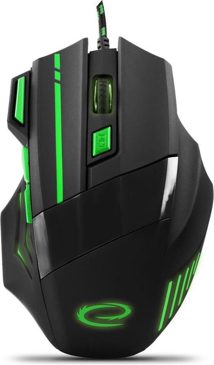 Optische USB Game Muis 7D Wolf met LED - max DPI 2400 - Groen | bol.com