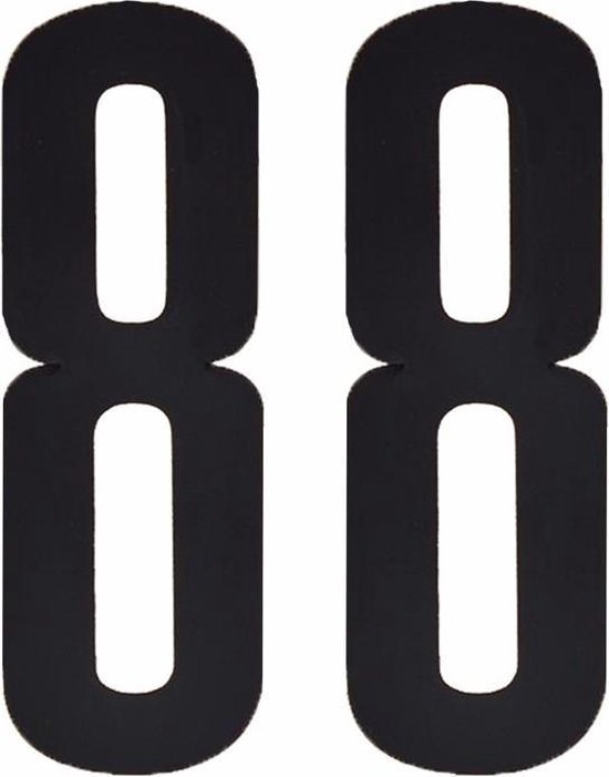 Cijfer sticker 88 zwart 10 cm | bol