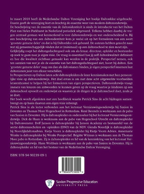 SPEUP 2 - Perspectieven op Dalton | 9789490239091 | Dolf Janson ...