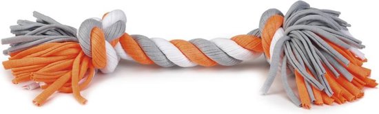 Beeztees Wiza - Flostouw - Textiel - Grijs/Wit - 38 cm | bol.com