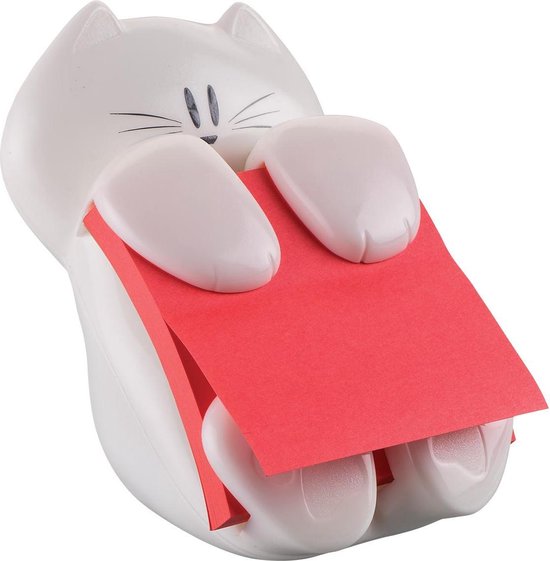 Post-it Z-Notes Dispenser Kat - Super Sticky notes, Poppy, 76 x 76 mm | bol