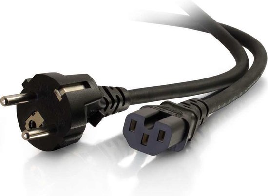 C2G 2m, CEE 7/7 - C15 IEC electriciteitssnoer Zwart CEE7/7 C15 stekker ...