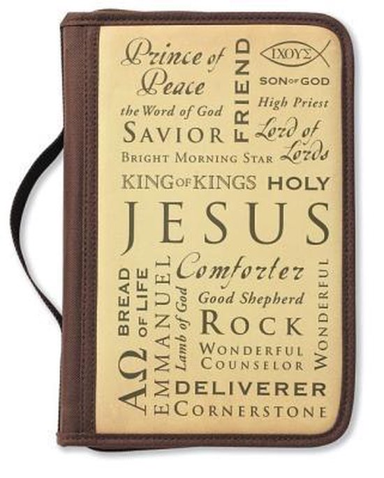 Inspiration Names of Jesus Canvas Large Brown Book & Bible Cover ...