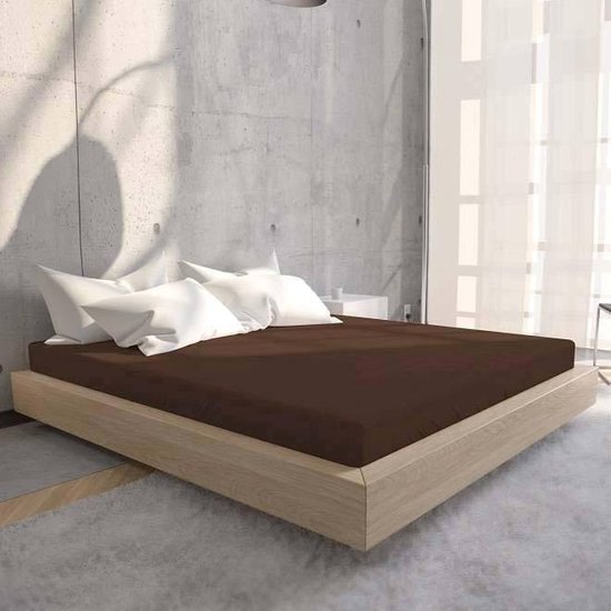 Jersey Hoeslaken Bruin 2-Persoons - 140 x 200 cm | bol.com Jersey Hoeslaken Bruin 2-Persoons - 140 x 200 cm | bol.com