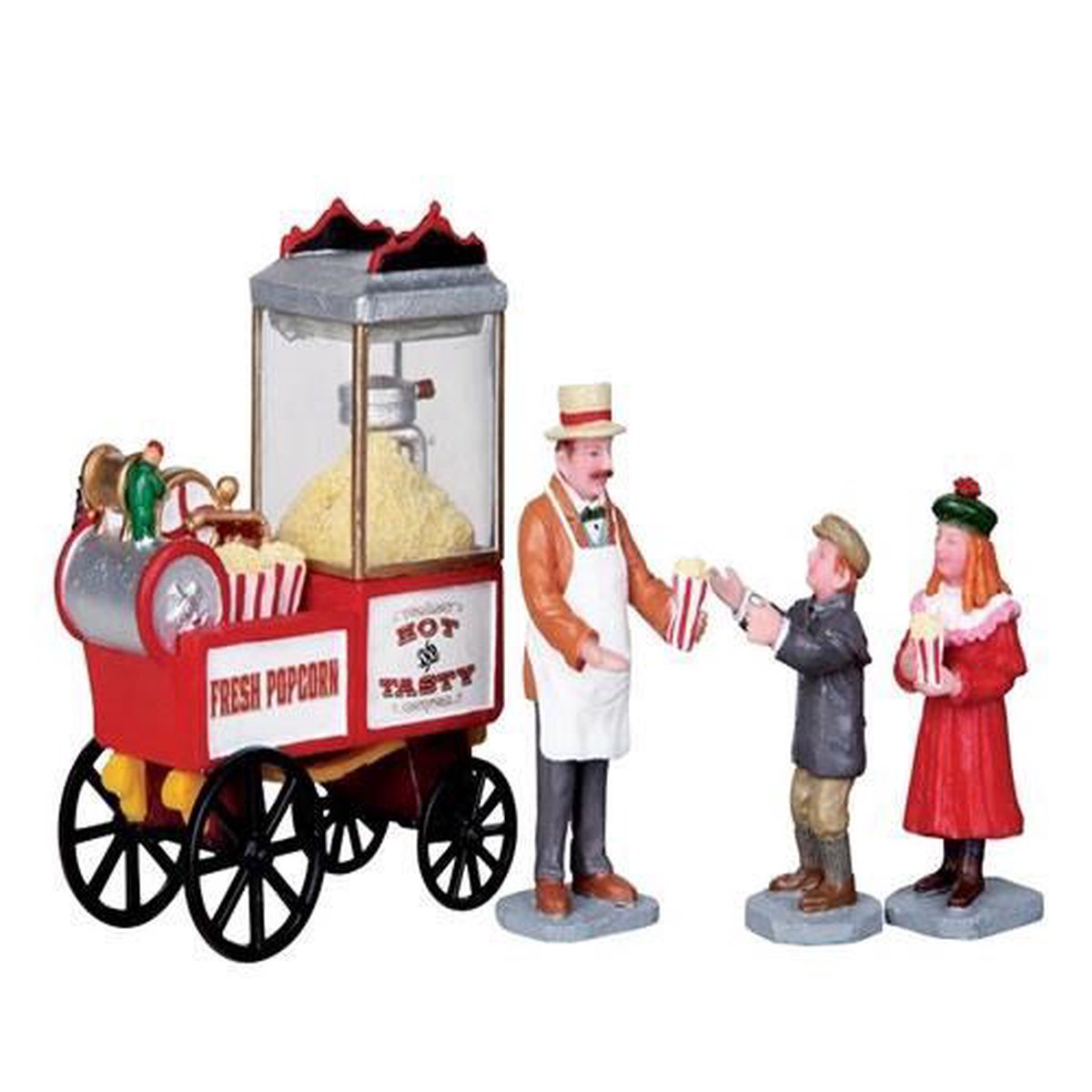 Lemax - Popcorn Seller - Set Of 4 - Kersthuisjes & Kerstdorpen | bol.com