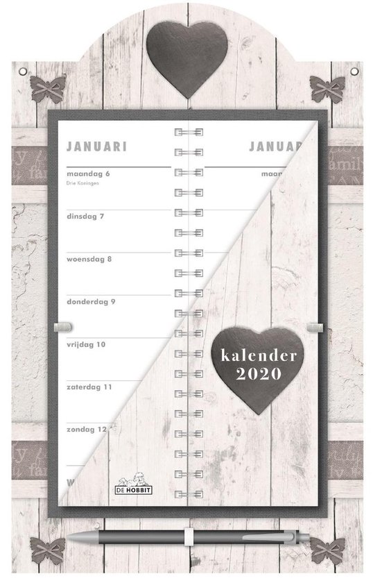 Hobbit omslag kalender luxe Home wit op bord met vorm weekkalender 2020 ...