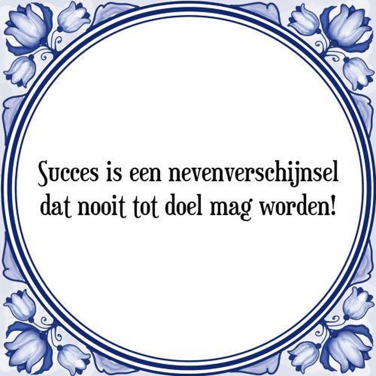 Tegeltje met Spreuk (Tegeltjeswijsheid): Succes is een nevenverschijnsel dat nooit tot... | bol.com