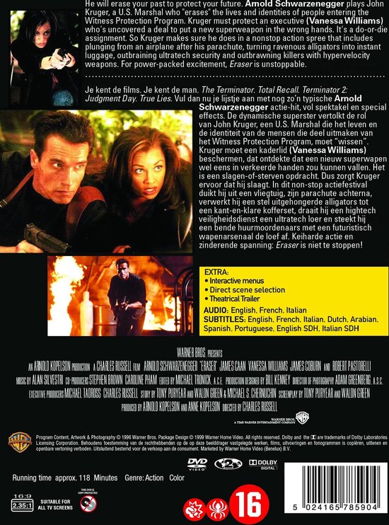 Eraser (Dvd), Arnold Schwarzenegger | Dvd's | bol