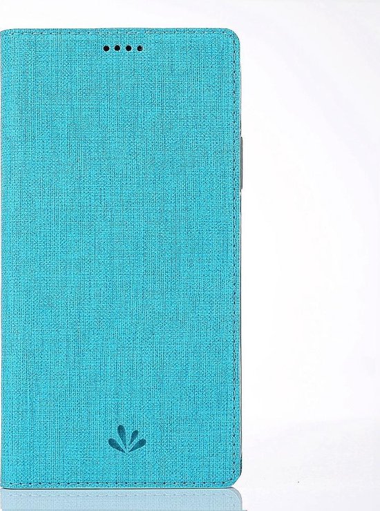 Hoesje Voor Sony Xperia Xz1 Compact Canvas Bookcase Blauw