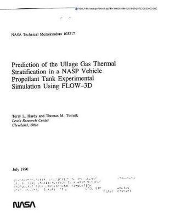 Prediction of the Ullage Gas Thermal Stratification in a Nasp Vehicle ...