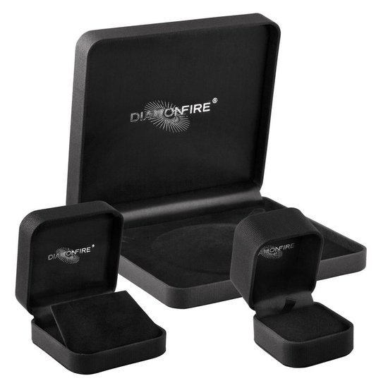 Diamonfire - Zilveren ring met steen Maat 19.5 - Ovale stenen - Chaton ...