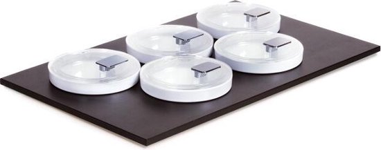 Plateau met 5 uitsparingen incl. kommen en deksels - wenge - Zwart ...