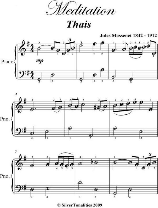 Meditation Thais Easiest Piano Sheet Music (ebook), Jules Massenet ... Meditation Thais Easiest Piano Sheet Music (ebook), Jules Massenet ...