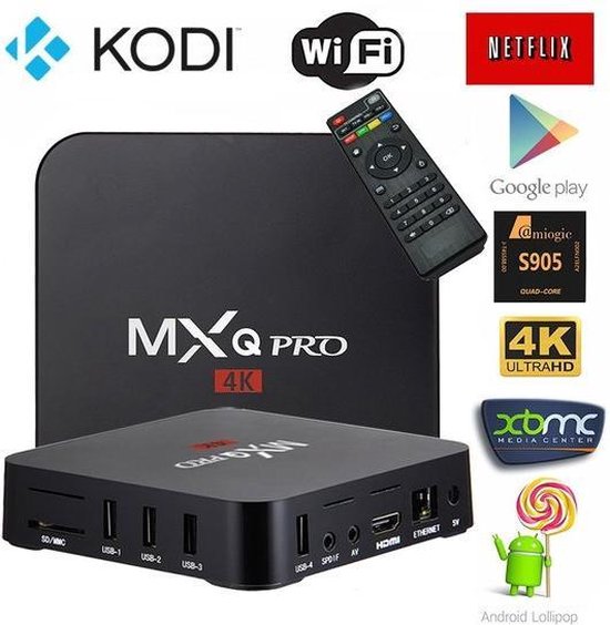 MXQ PRO 4K Android TV Box s905 Kodi 16.1 Android 6.0 + MX3 AIRMOUSE | bol