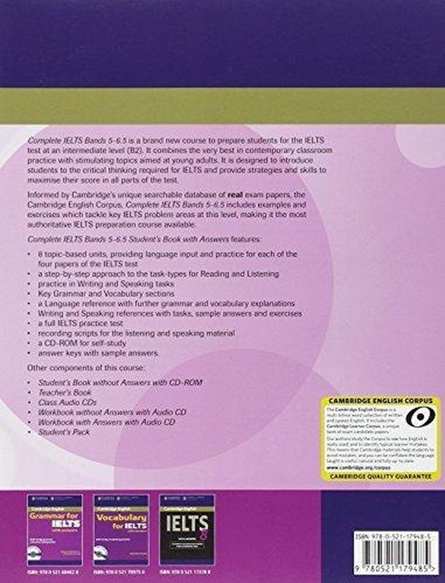 Complete IELTS Bands 5-6.5 B2 student's book with answers ...