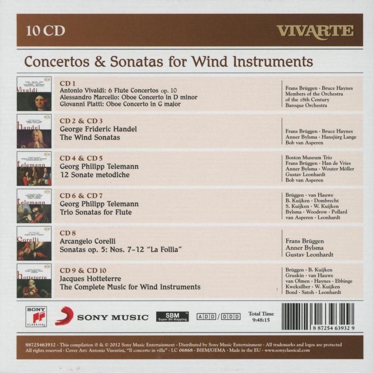 Concertos & Sonatas for Wind Instruments: Vivaldi, Marcello, Platti, Handel, Telemann,... | bol