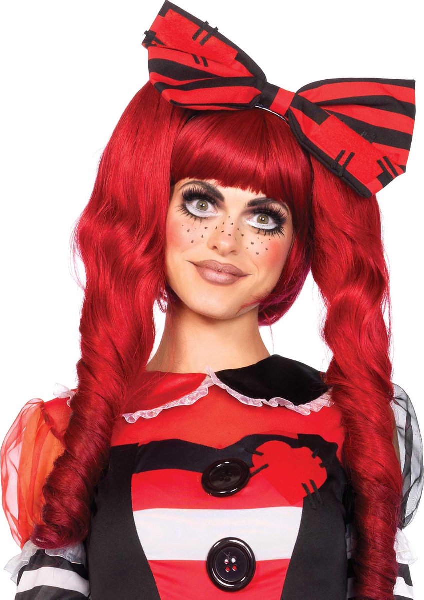 "Rode pruik met staarten - Verkleedpruik - One size" | bol