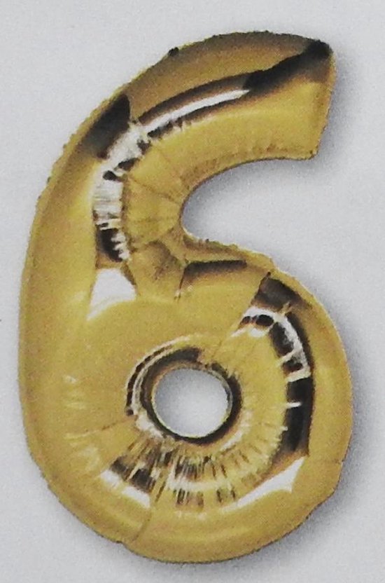 folie ballon cijfer 6, goud 92 cm | bol