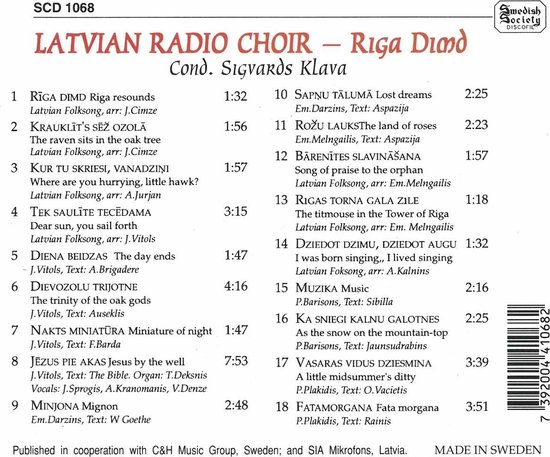 Latvian Radio Choir - Riga Dimd (CD), Latvian Radio Choir | Muziek ...