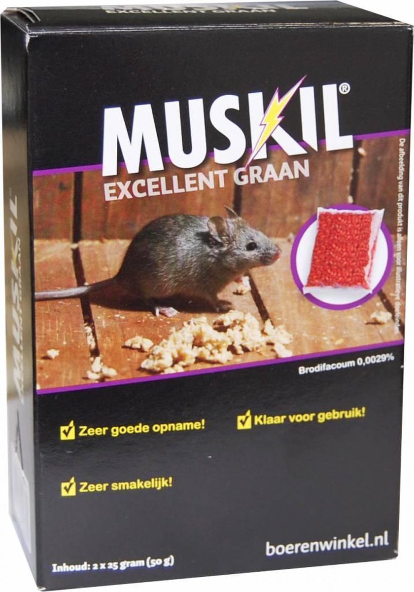 Muskil graan ratten en muizengif 800 gram | bol