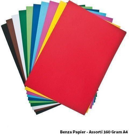 bol.com | Benza Papier - Gekleurd Printpapier Hobbykarton 160 Gr. (Gram ...