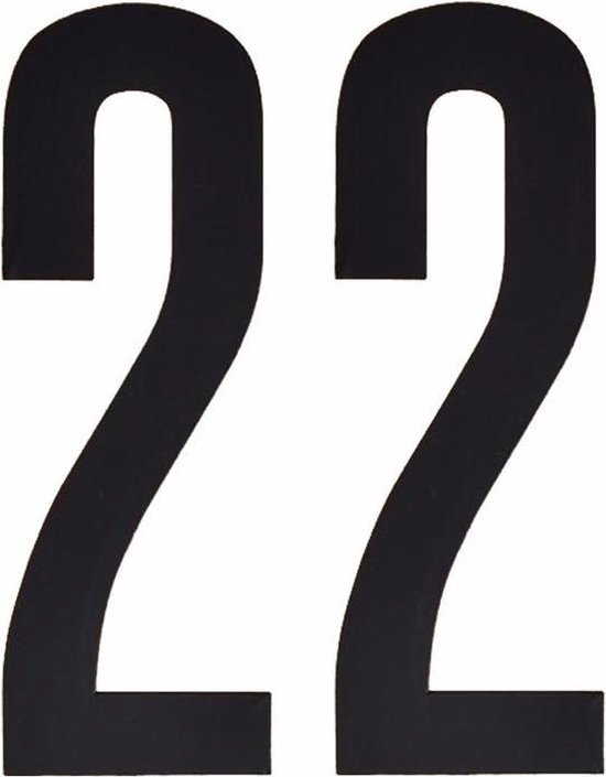Autocollant numéro 22 noir 10 cm | bol.com