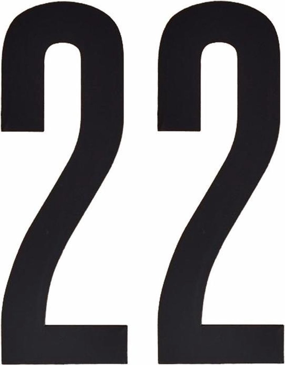 Cijfer sticker 22 zwart 10 cm | bol.com