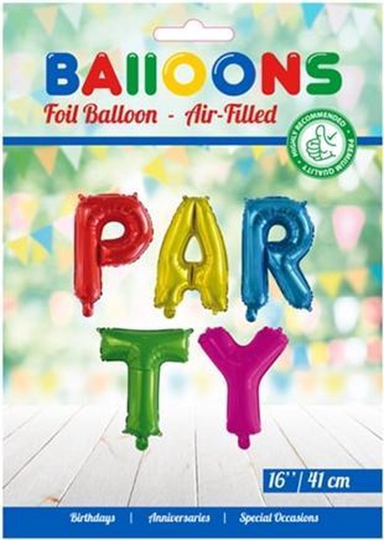 Grote ballon doorsnee 41 cm gekleurd PARTY | bol.com