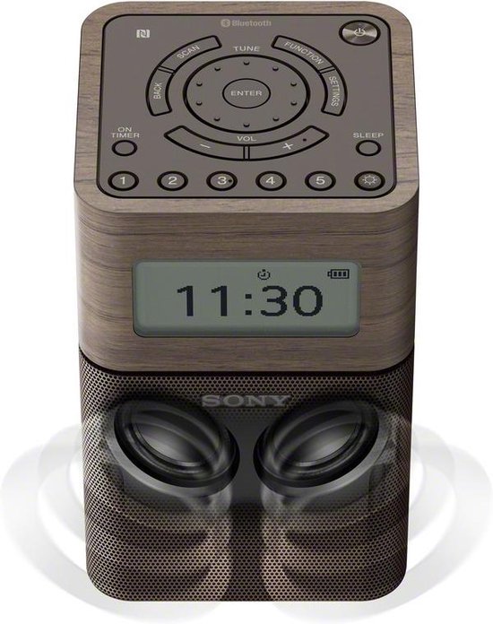 Sony SRF-V1BT - Draagbare radio met Bluetooth en wekker - Bruin | bol