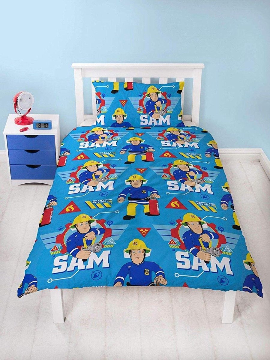 Brandweerman Sam dekbedovertrek - eenpersoons - Fireman Sam dekbed - 1 ...