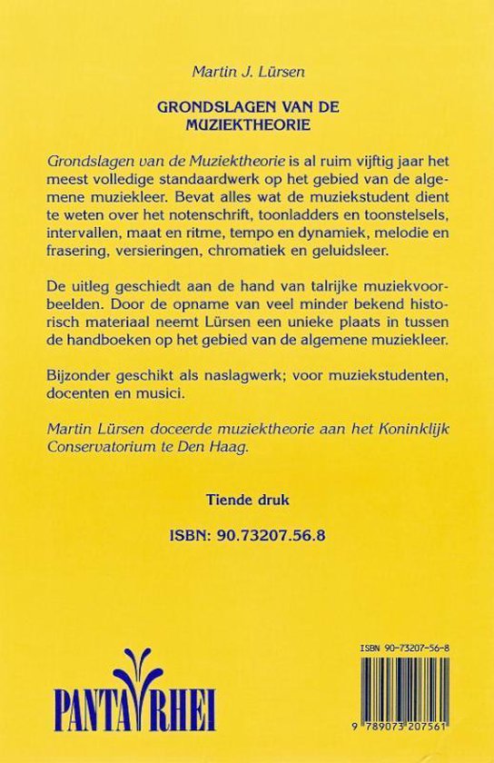 Grondslagen Van De Muziektheorie 10Dr | 9789073207561 | Lursen | Boeken ...
