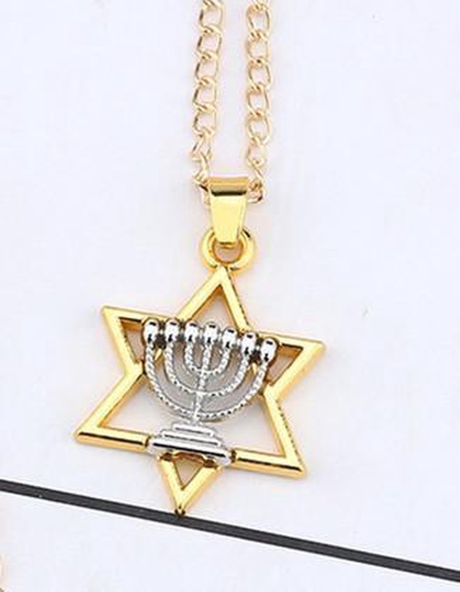 Ketting met hanger Davidster en Minora.goudkleur | bol